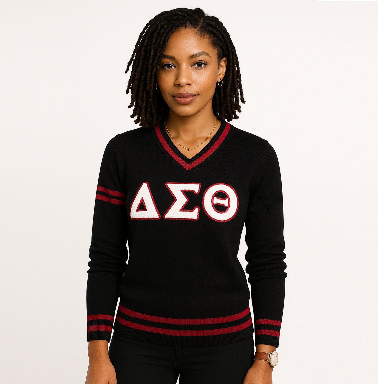 DST Varsity V-Neck Sweater – Sacred Heart Collections