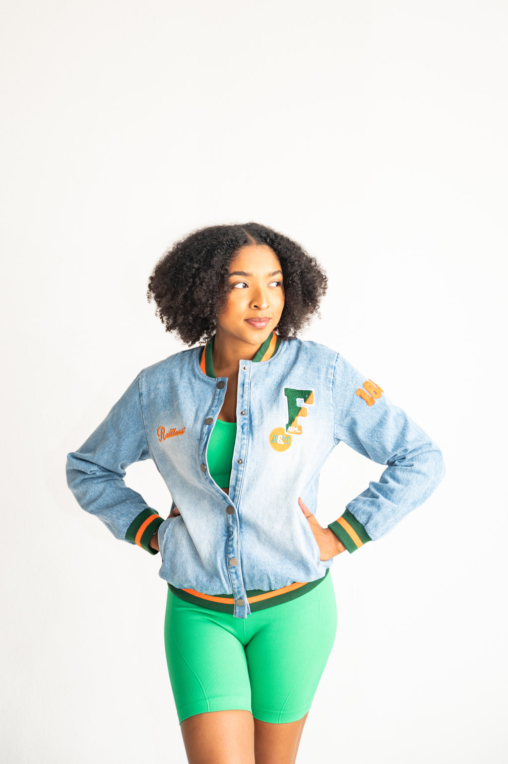 Florida A&M University Denim Bomber Jacket – Sacred Heart Collections